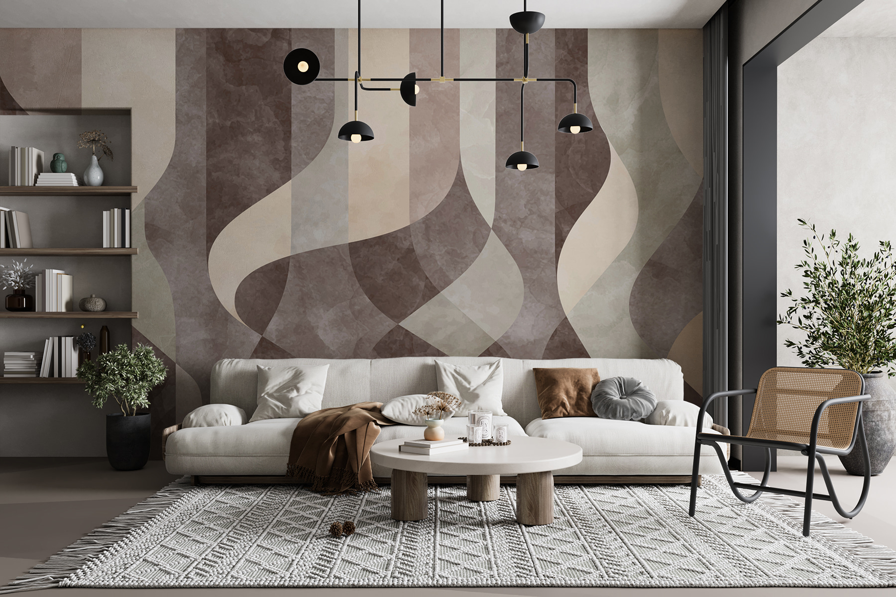 Carta da parati Loft moderno del grunge della geometria astratta n ...